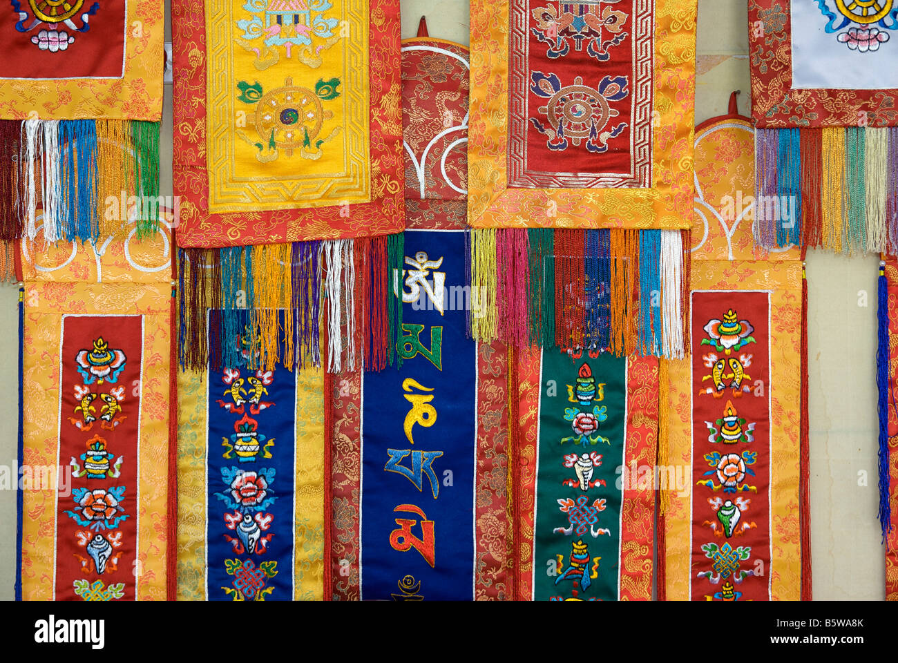Buddhist paraphernalia and textile souvenirs for sale Drepung, Lhasa ...