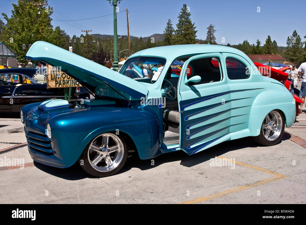 Two tone blue two door coupe Stock Photo - Alamy
