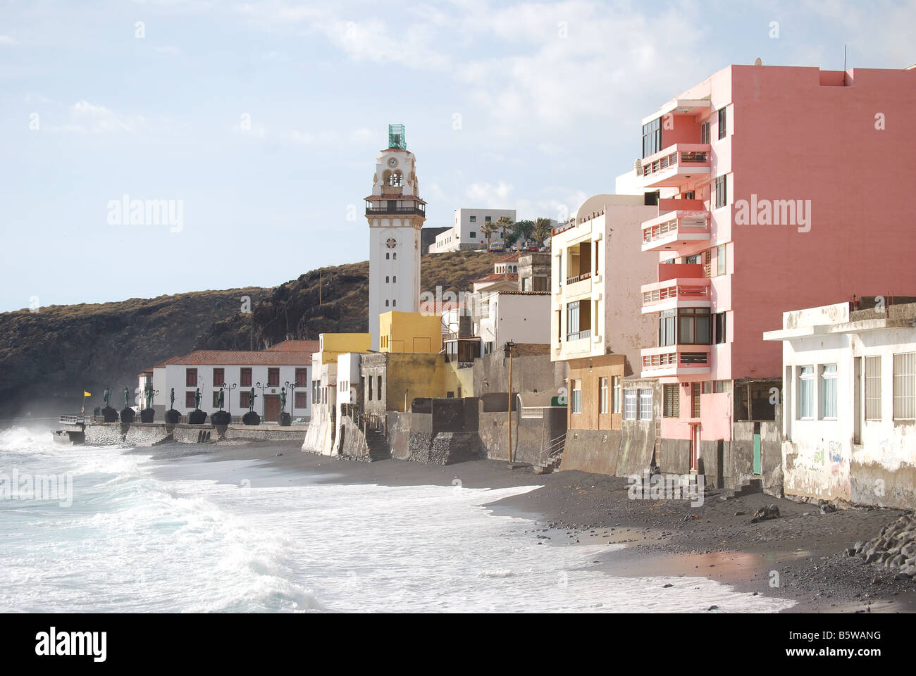 Beach waterfront, Candelaria, Santa Cruz de Tenerife, Tenerife, Canary ...