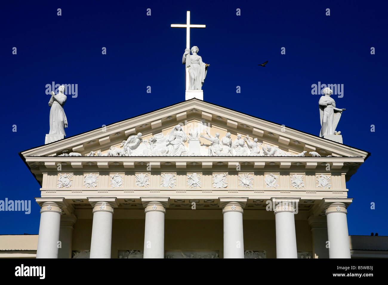 Close-up of the facade of the 18th century Vilnius Cathedral, Vilnius ...