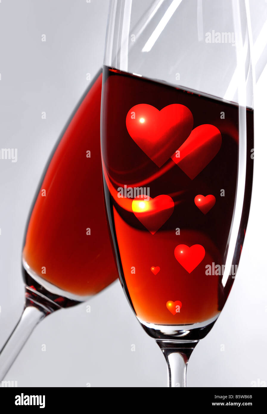 Valentine's Day Champagne Stock Photo - Alamy