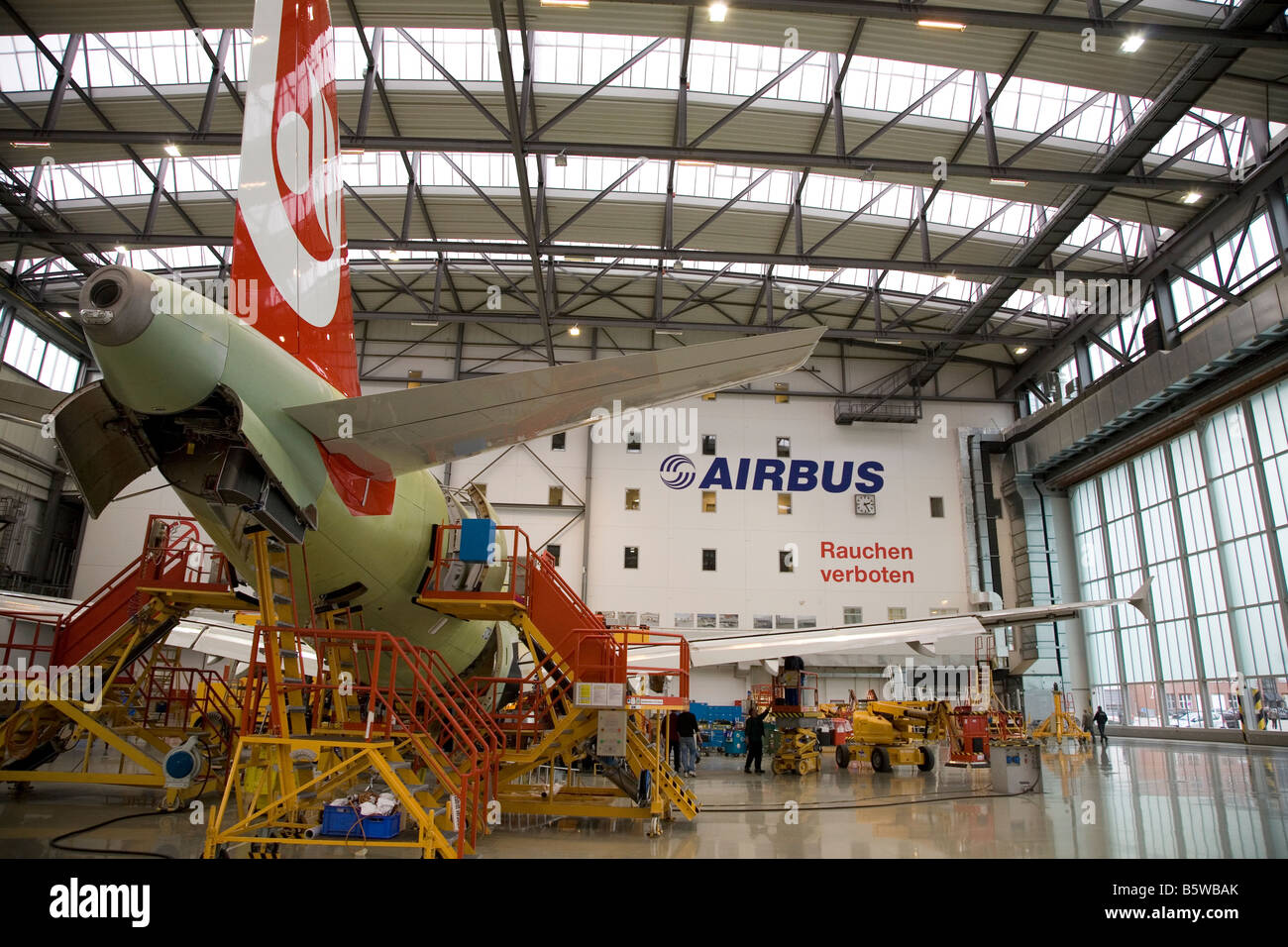 Aircraft are constructed in the Airbus plant in Hamburg, Germany Stock ...