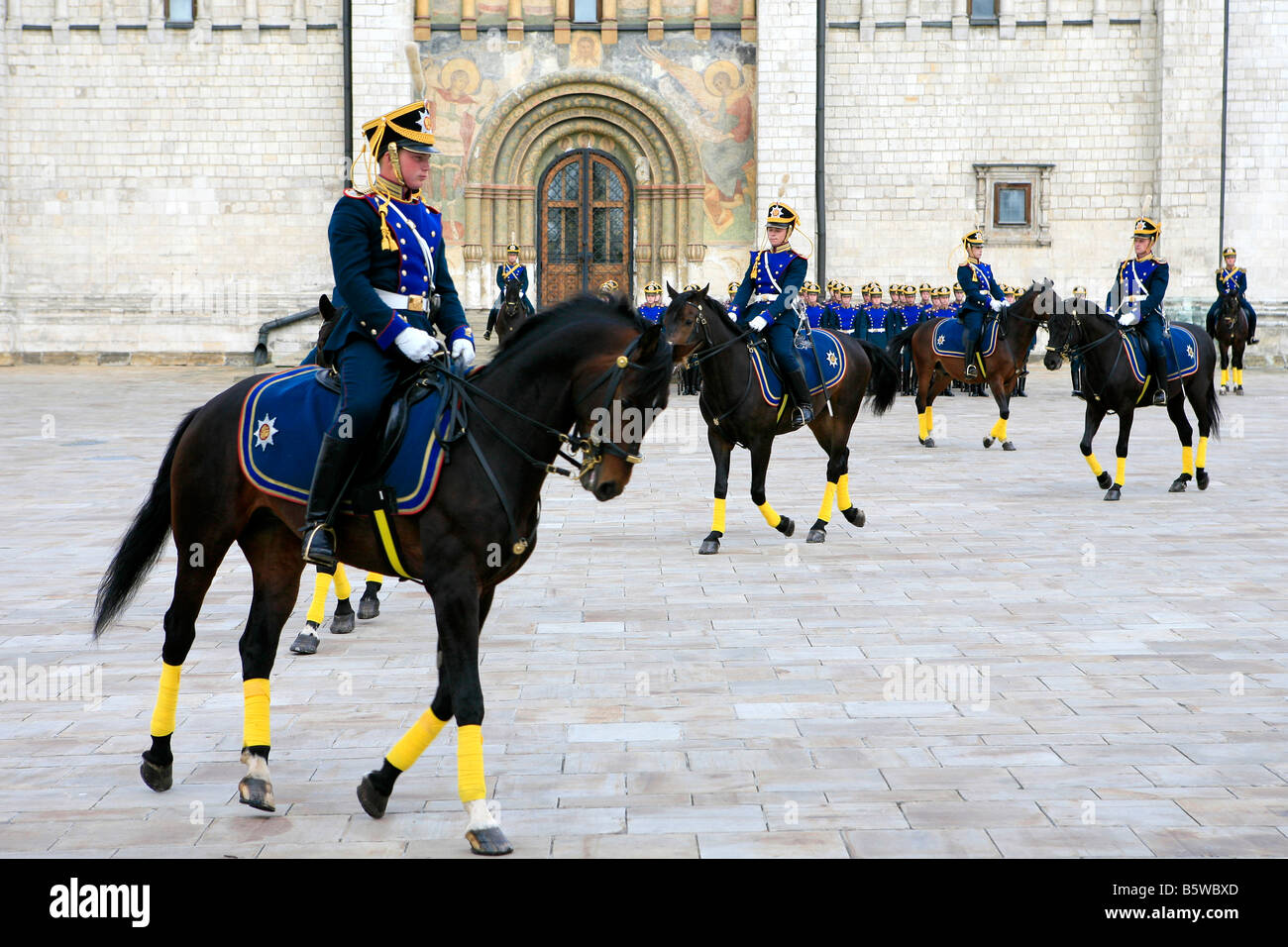 The Kremlin Regiment on Parade at Cathedral Square inside the Kremlin ...