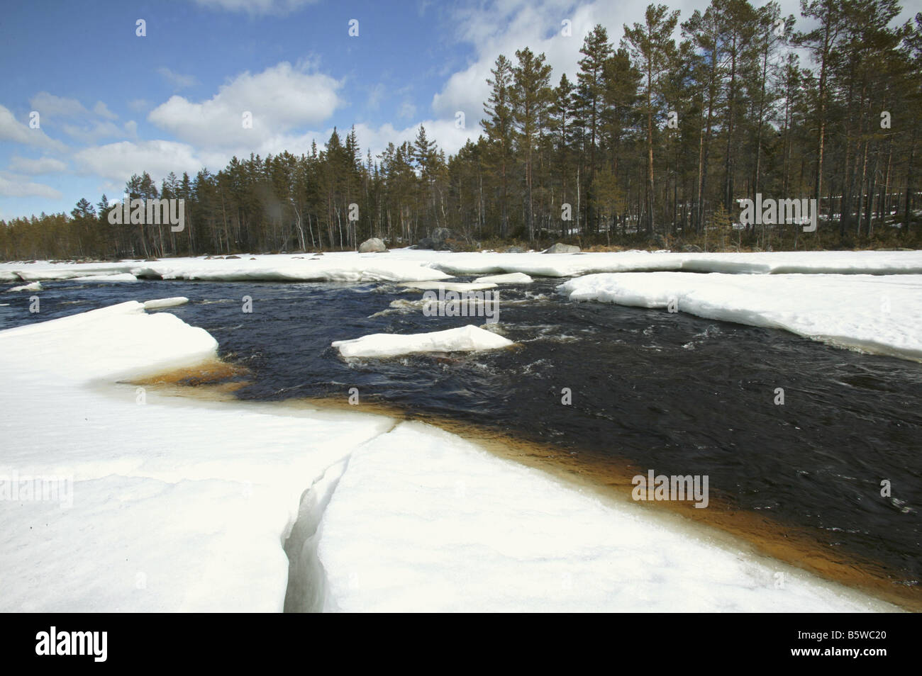 Sweden - frozen river Stock Photo - Alamy