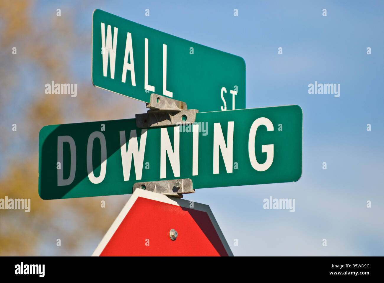 Downing Street and Wall Street Too closely aligned Stock Photo - Alamy