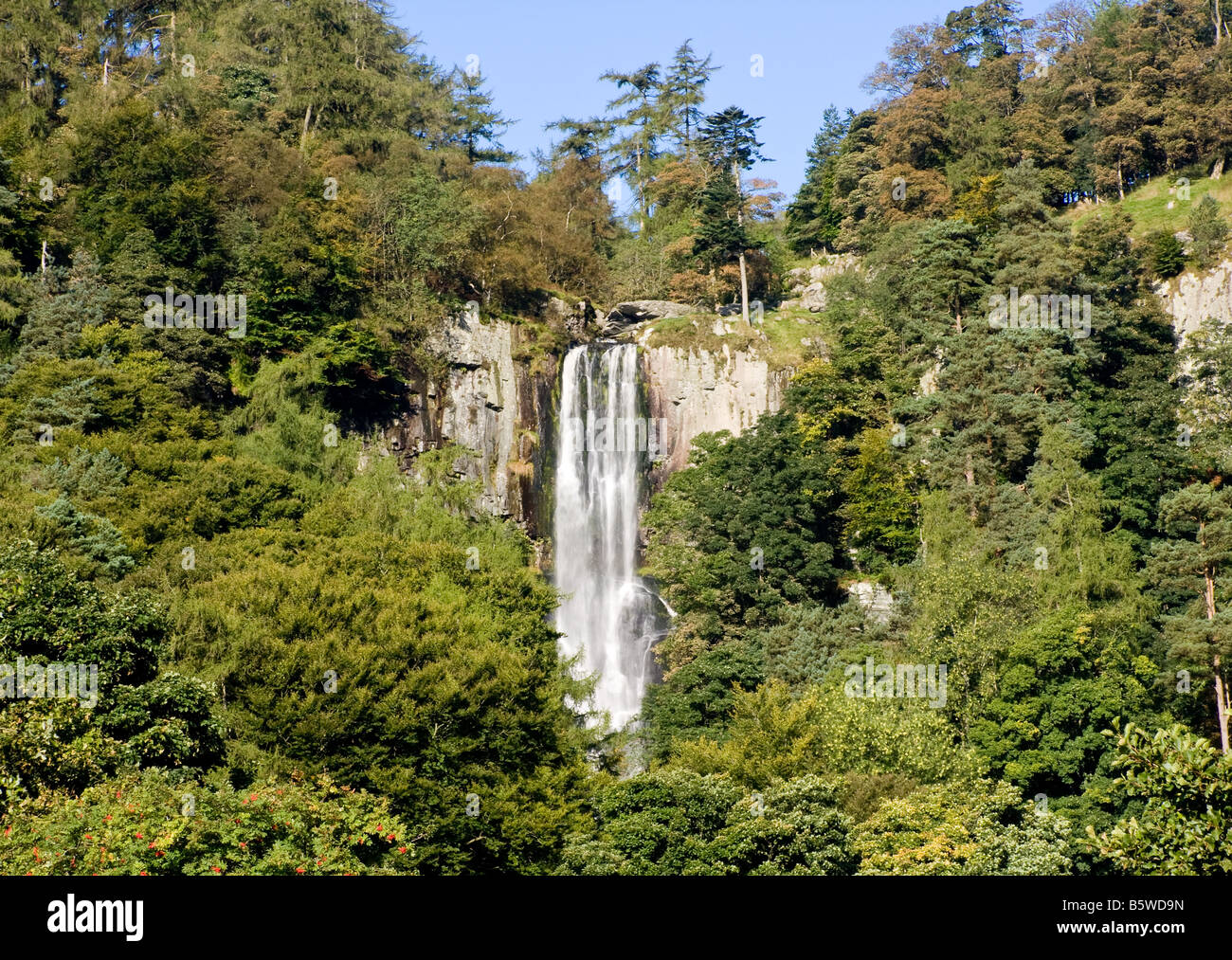 Pistyll Rhaeadr Waterfall in Wales Stock Photo - Alamy