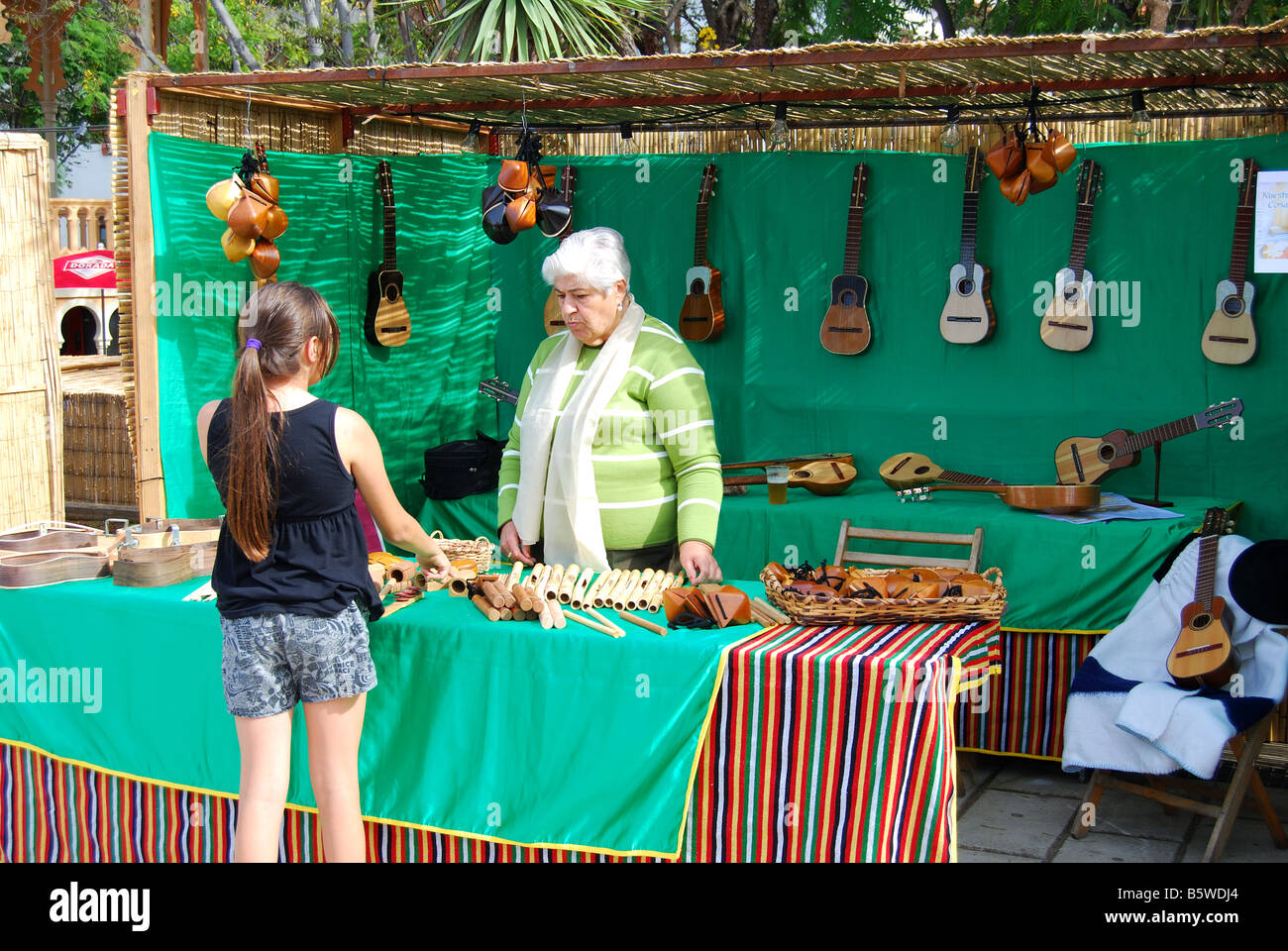 Musical instrument stall, Plaza Constitucion, La Orotava, Tenerife ...