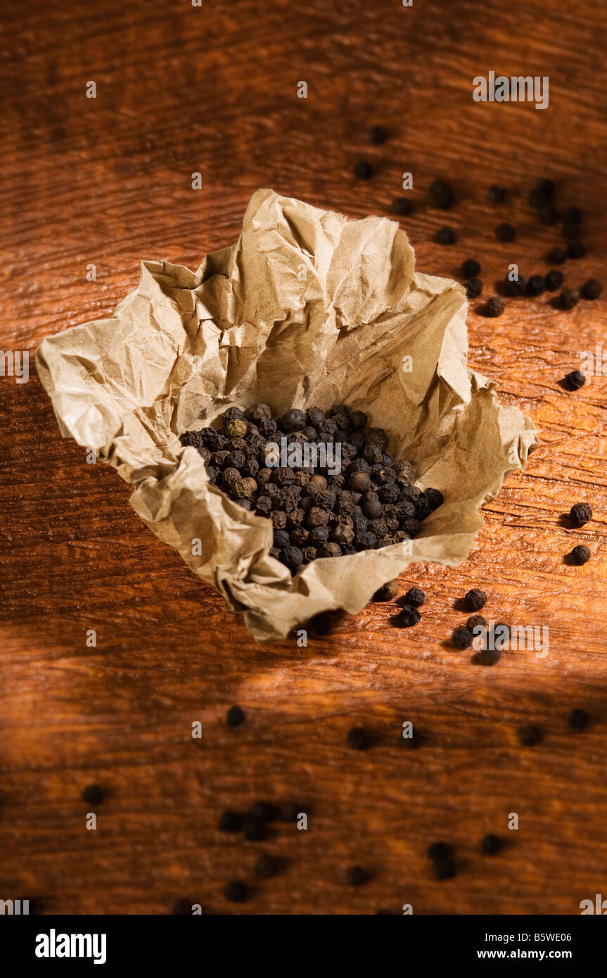 Black peppercorns in a paper Stock Photo - Alamy