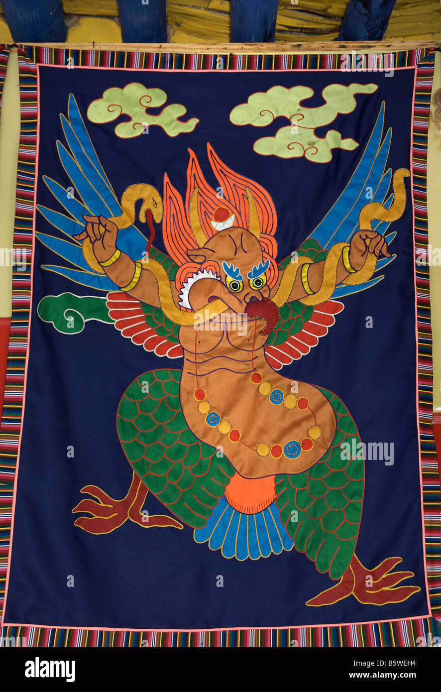 Buddhist textile hangings for sale at Drepung monastery, Lhasa, Tibet ...