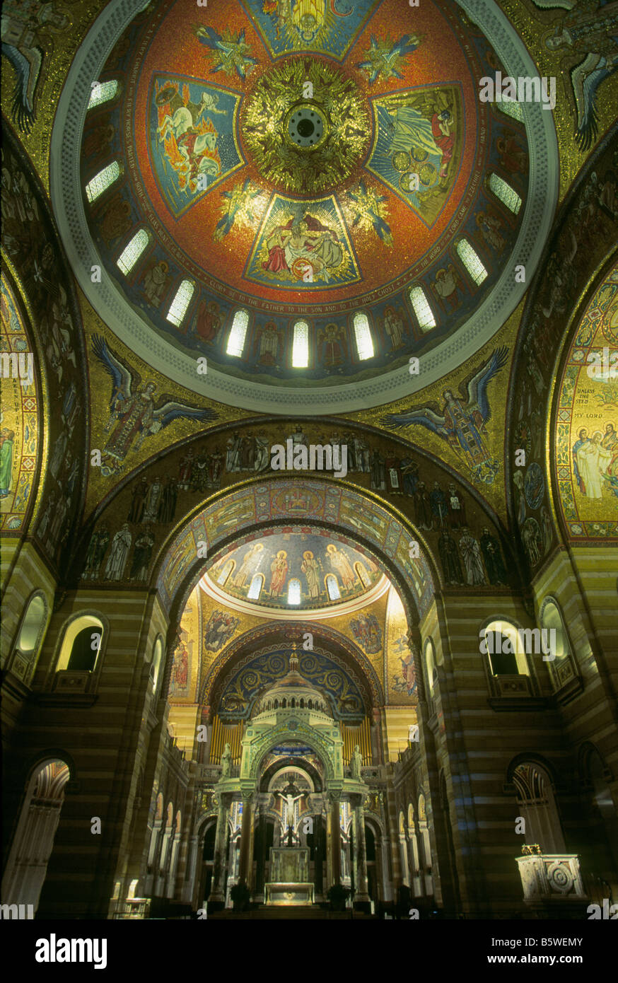 The interior of The Cathedral Basilica of Saint Louis also known as the ...