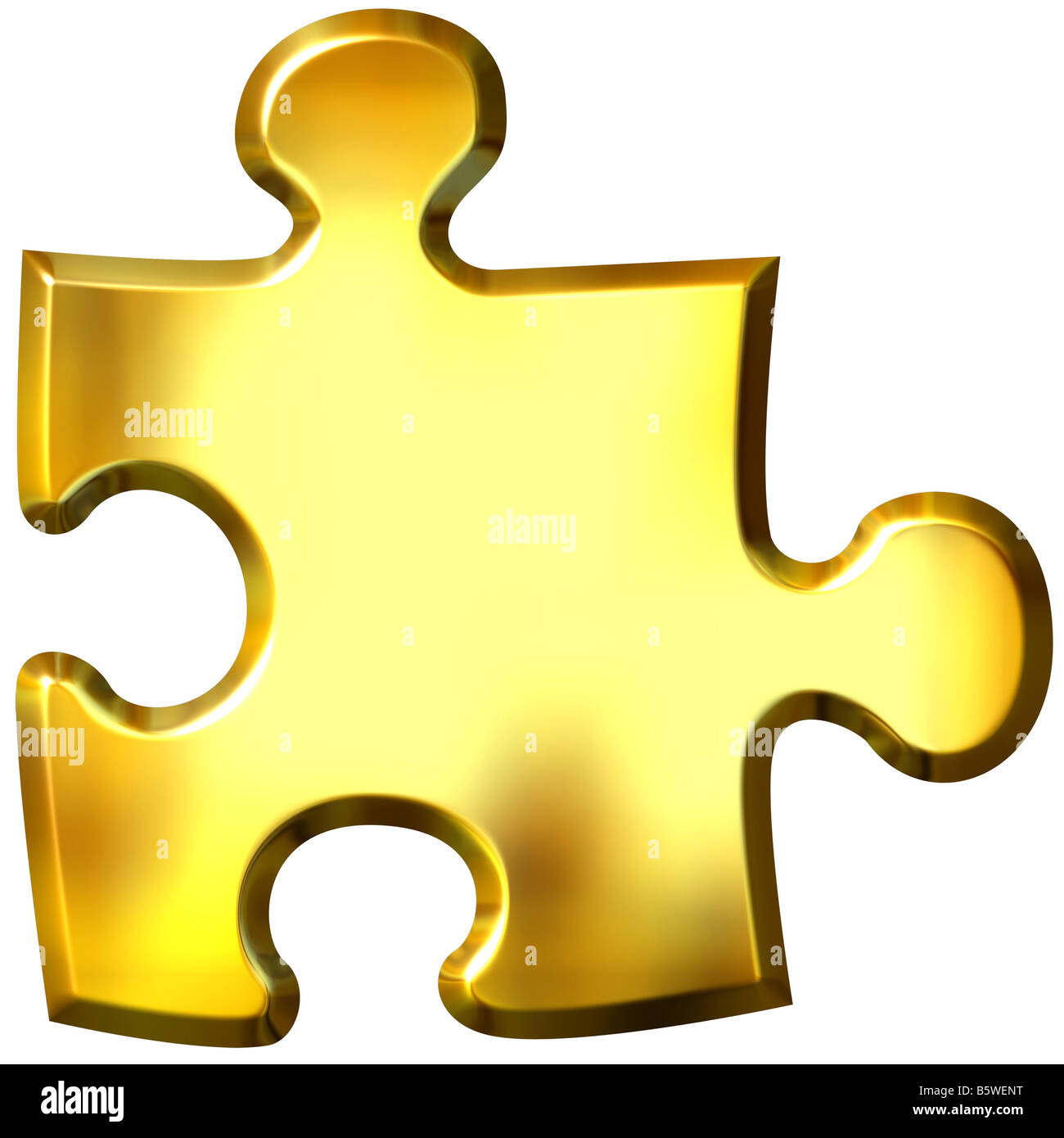 3d golden puzzle piece Stock Photo - Alamy