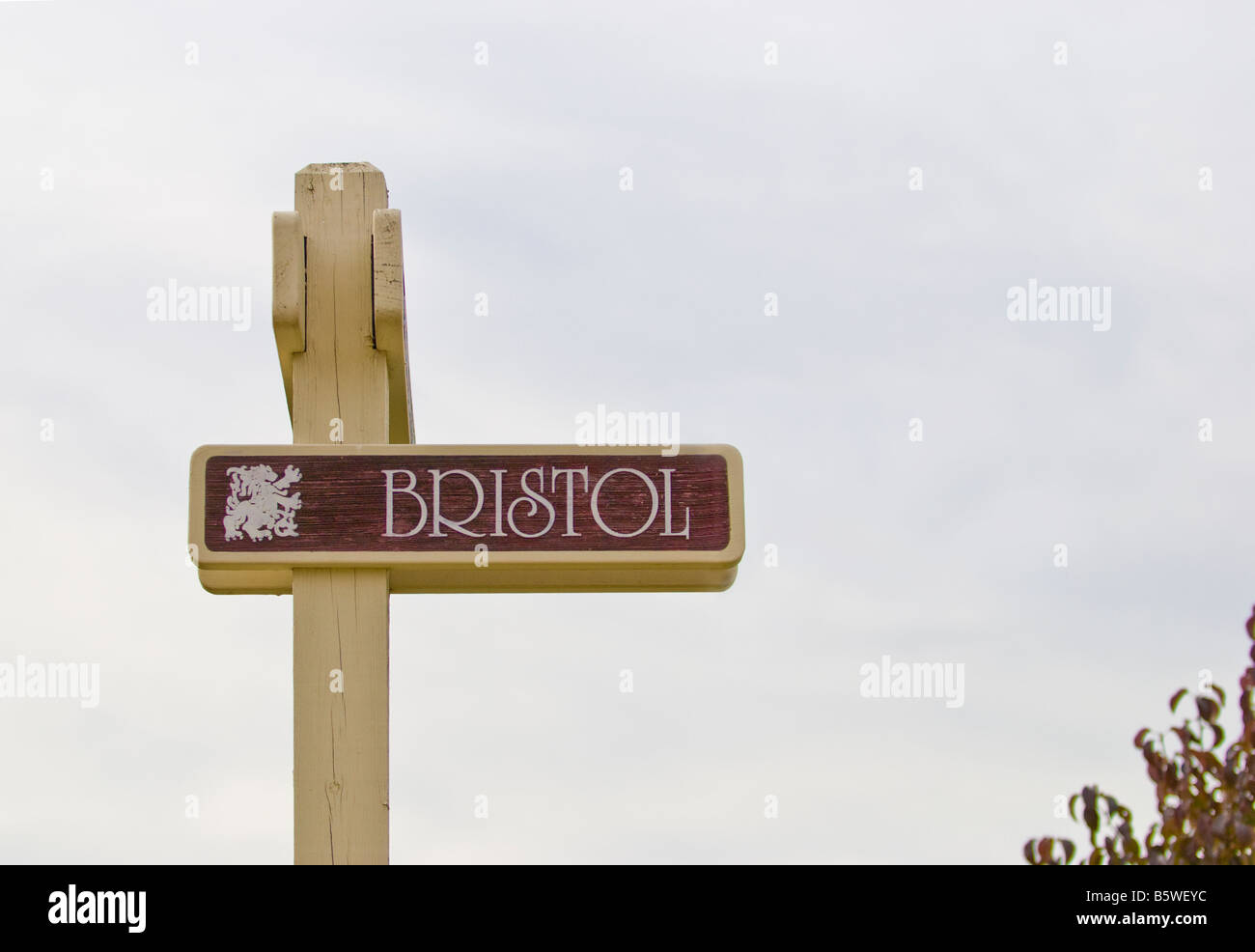 Wooden sign for Bristol Stock Photo - Alamy