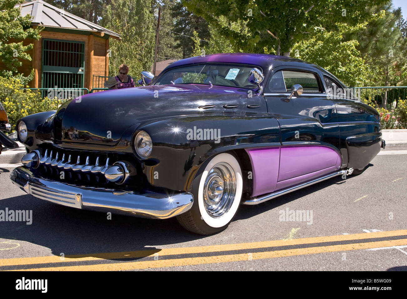 Black and purple 1948 Mercury low rider coupe Stock Photo - Alamy