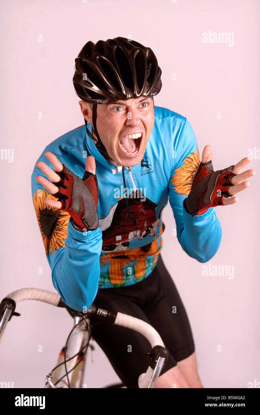 AN ANGRY RACING CYCLIST Stock Photo - Alamy