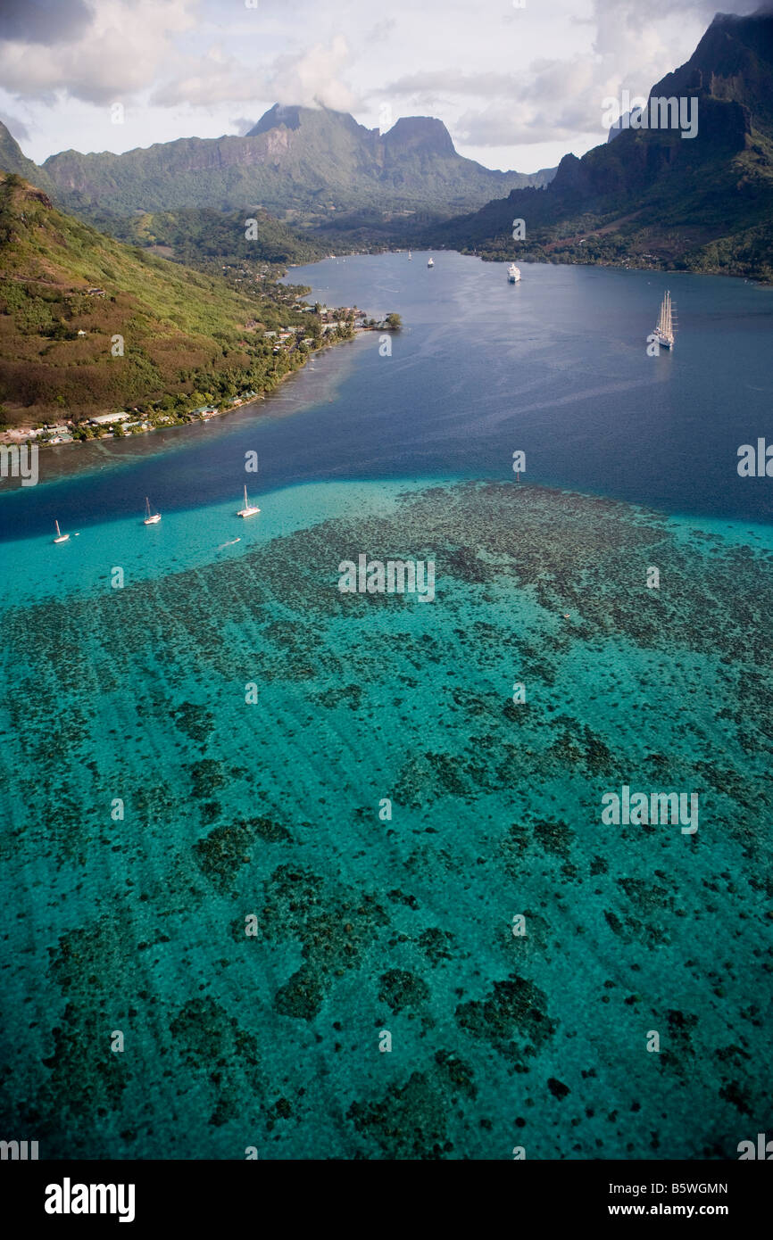 Aerial View Tropical Islands, French Polynesia Stock Photo - Alamy