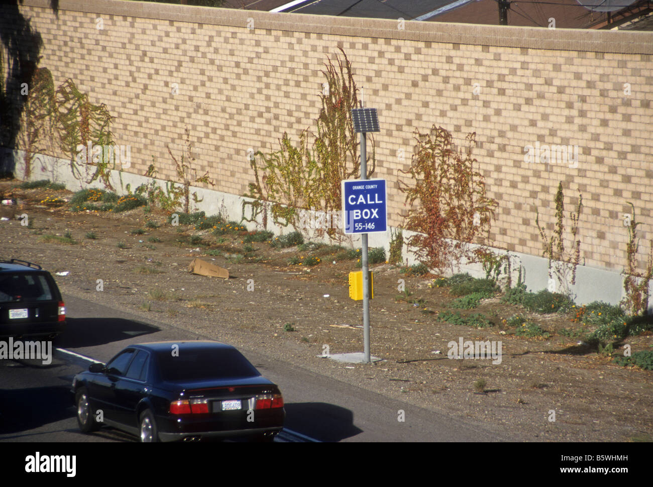 Freeway call box provides emergency help for stranded drivers Stock ...