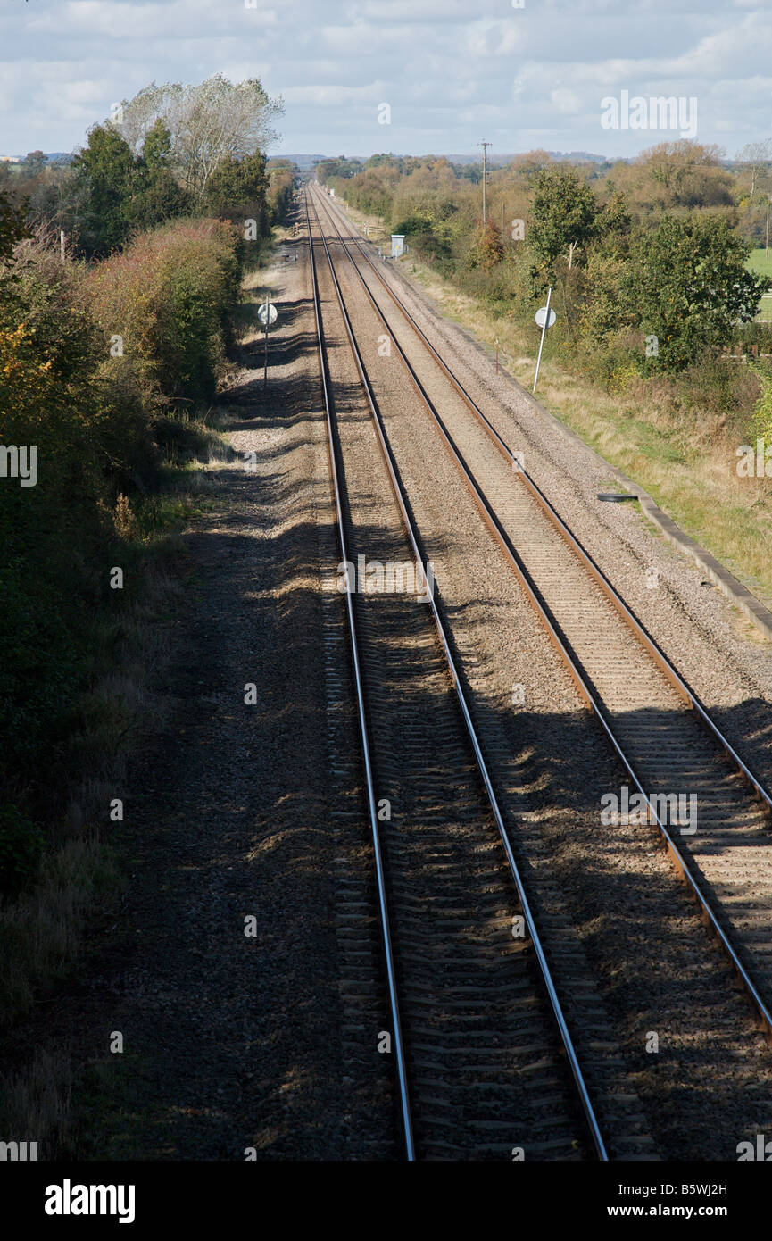 Train tracks, England Stock Photo - Alamy