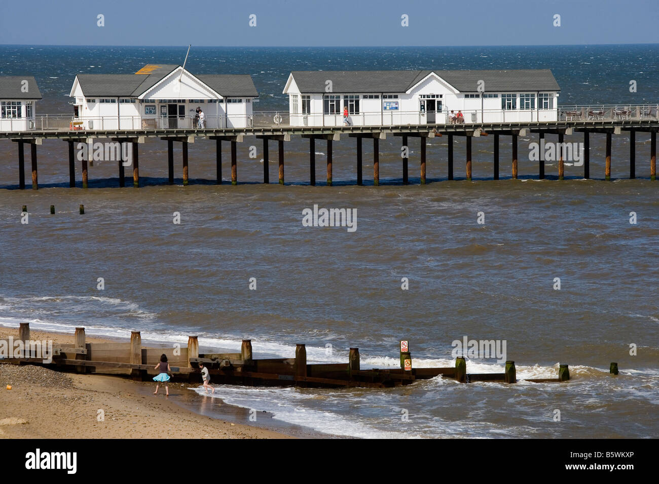 Southwold pier North Sea beach Suffolk Stock Photo - Alamy