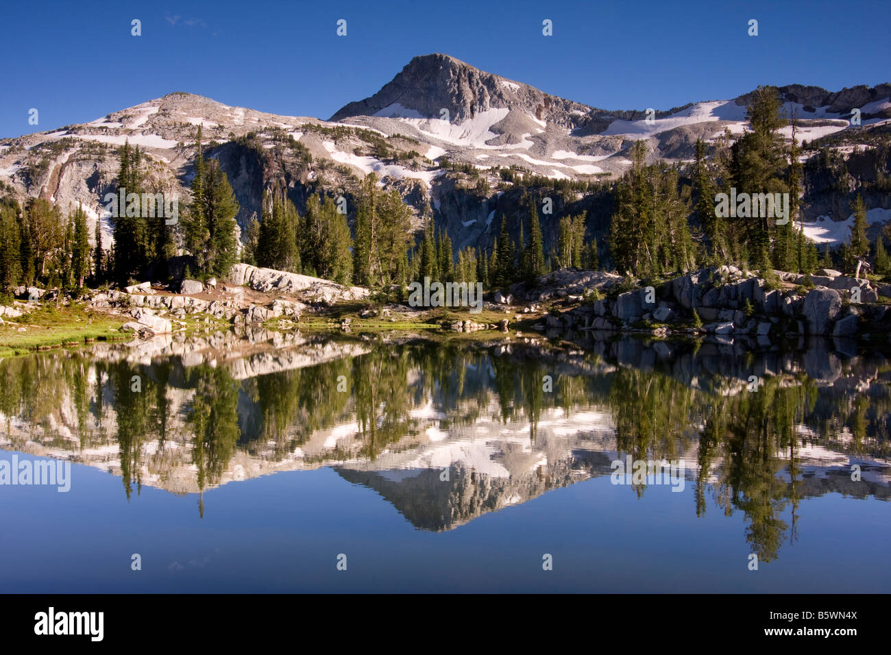 Eagle Cap Peak reflected in Sunshine Lake Eagle Cap Wilderness Wallowa ...
