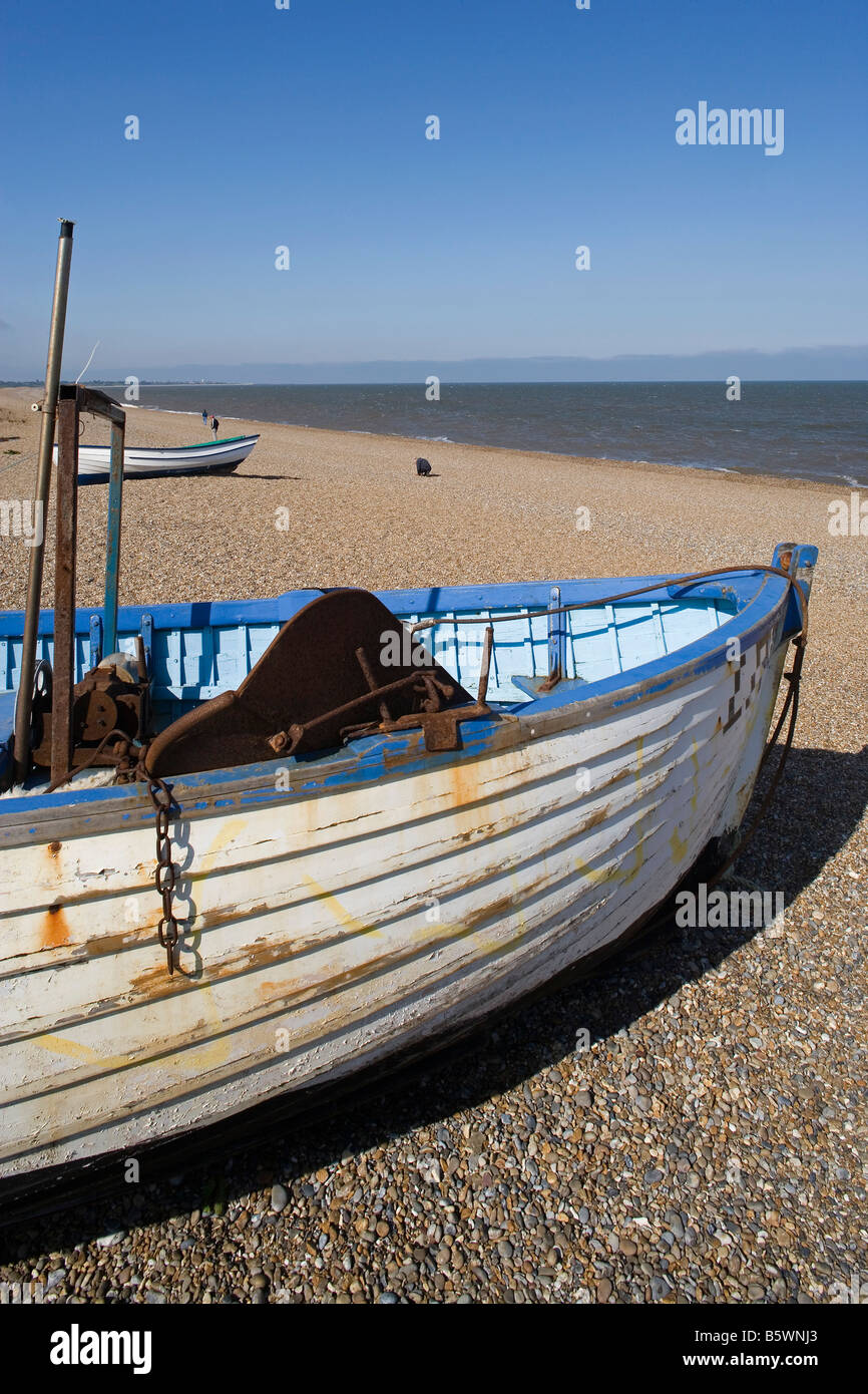 Dunwich North Sea beach fishing boat Suffolk Stock Photo - Alamy