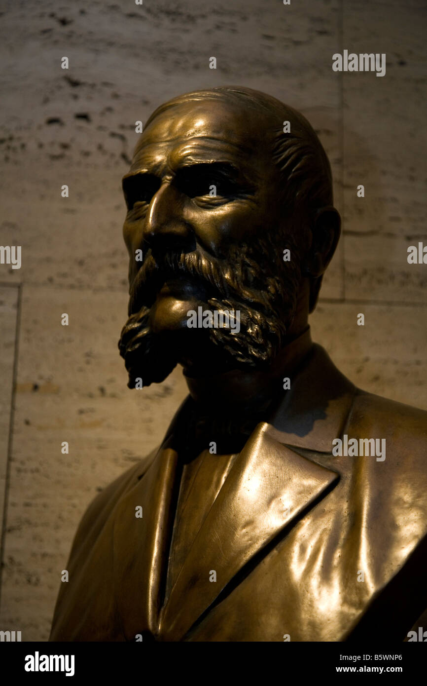 A bronze bust of Theodor Willie (1818-1892) in Hamburg, Germany. Willie ...