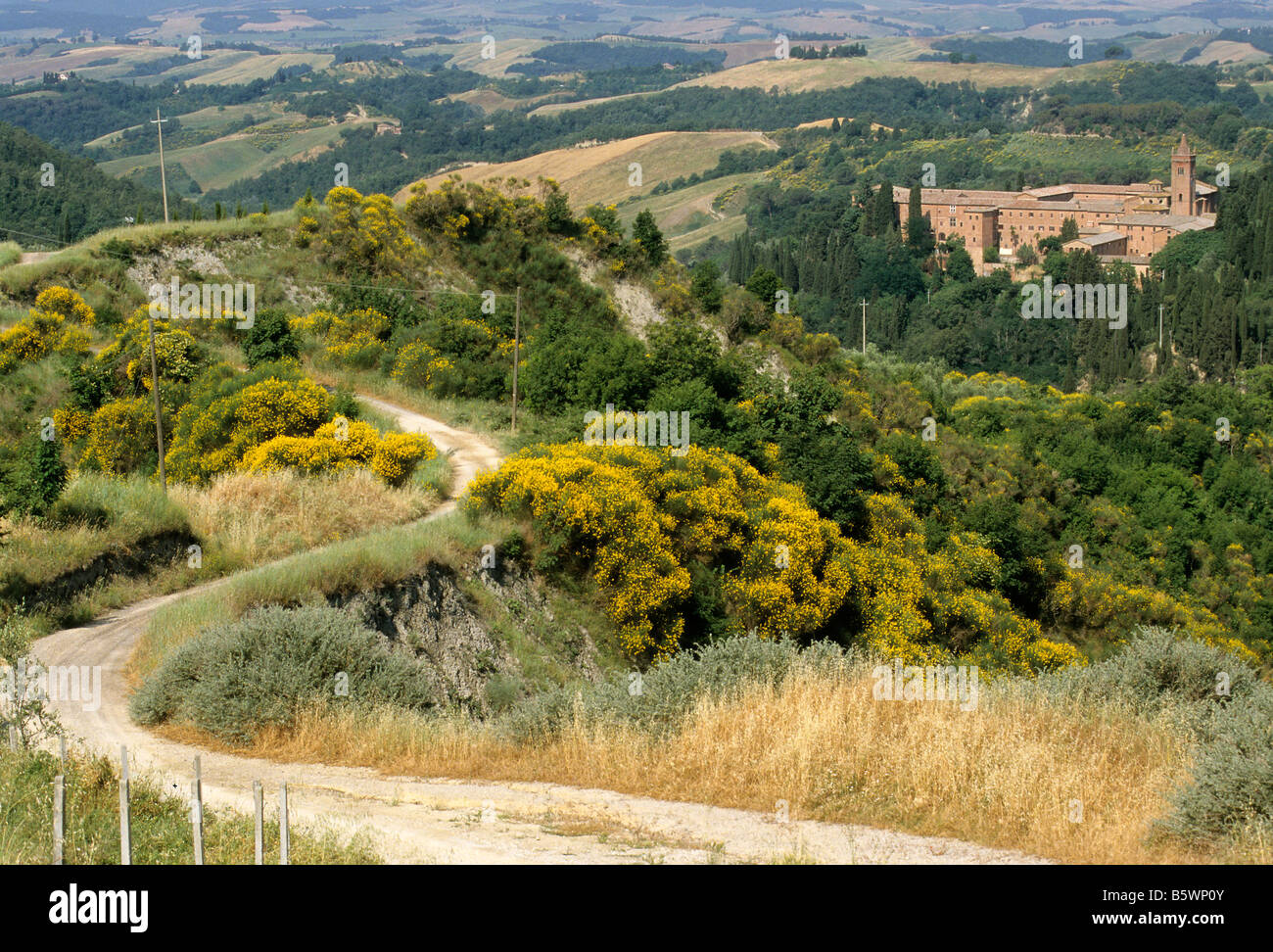 Monte Oliveto Maggiore abbey Chiusure Tuscany Italy Stock Photo - Alamy
