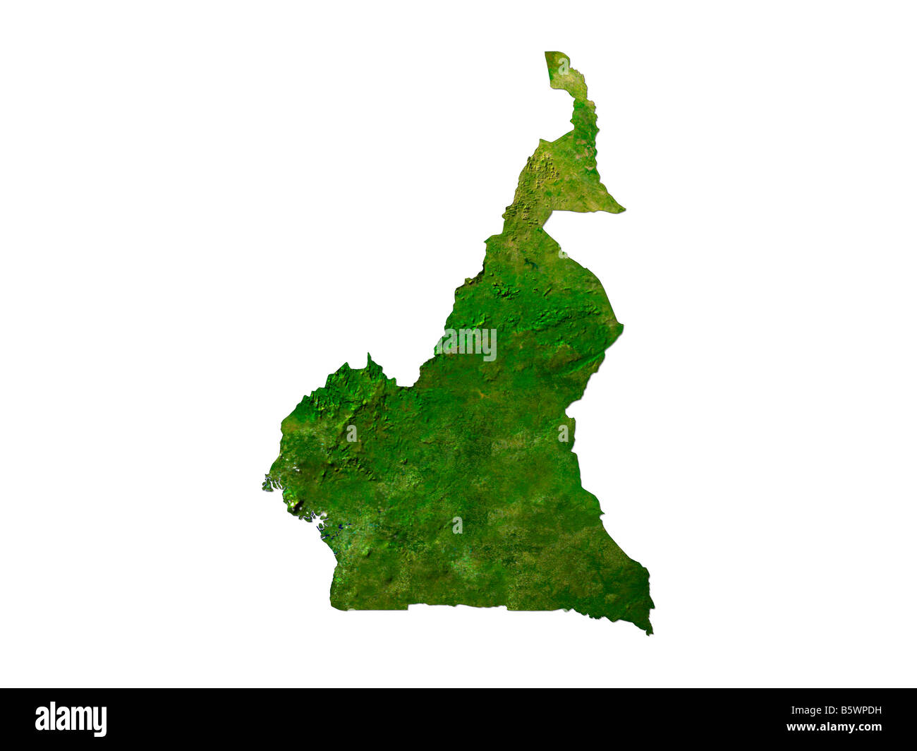 Satellite Image Of Cameroon Isolated On White Background Stock Photo ...