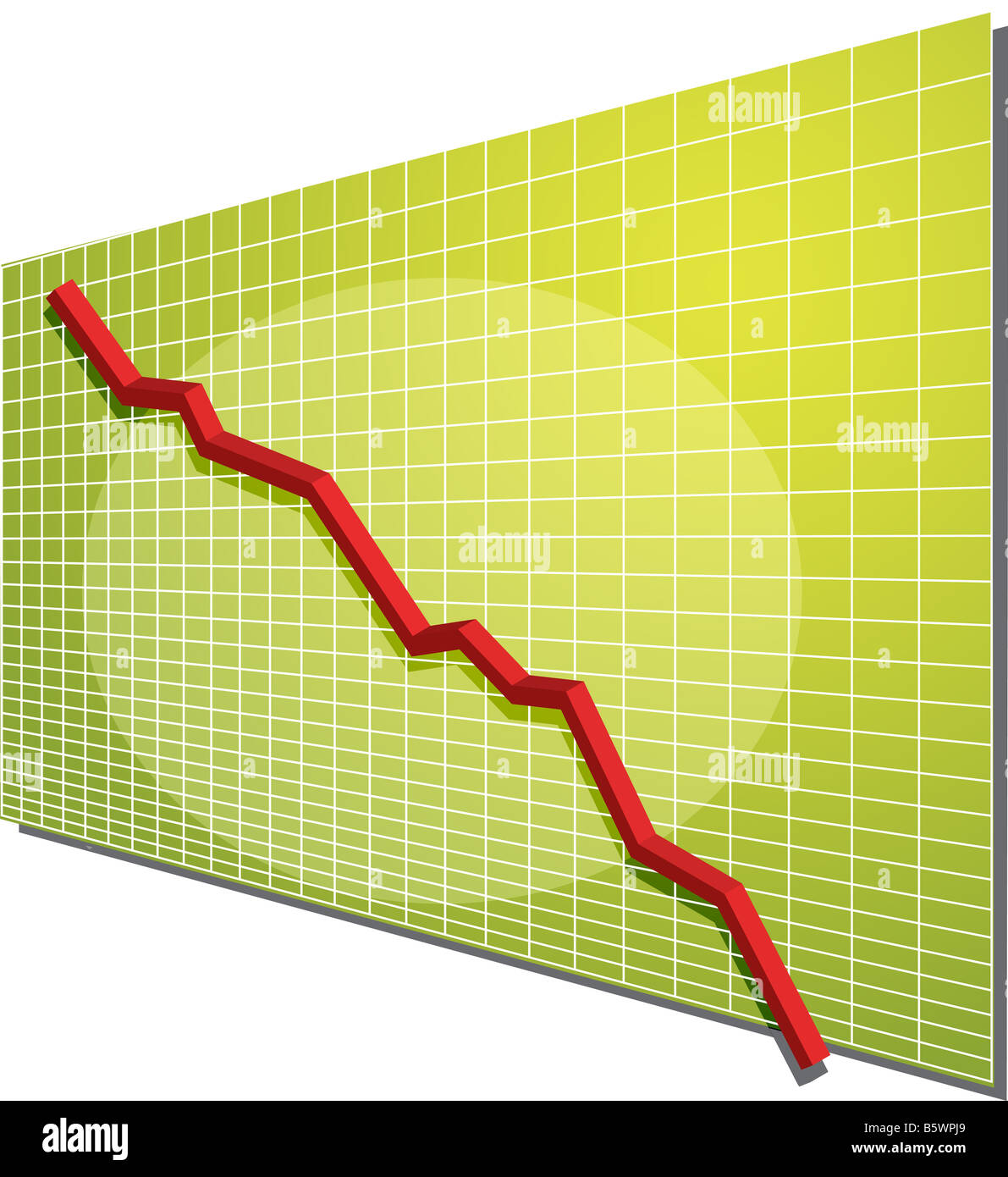 Financial line chart on grid background going down Stock Photo - Alamy
