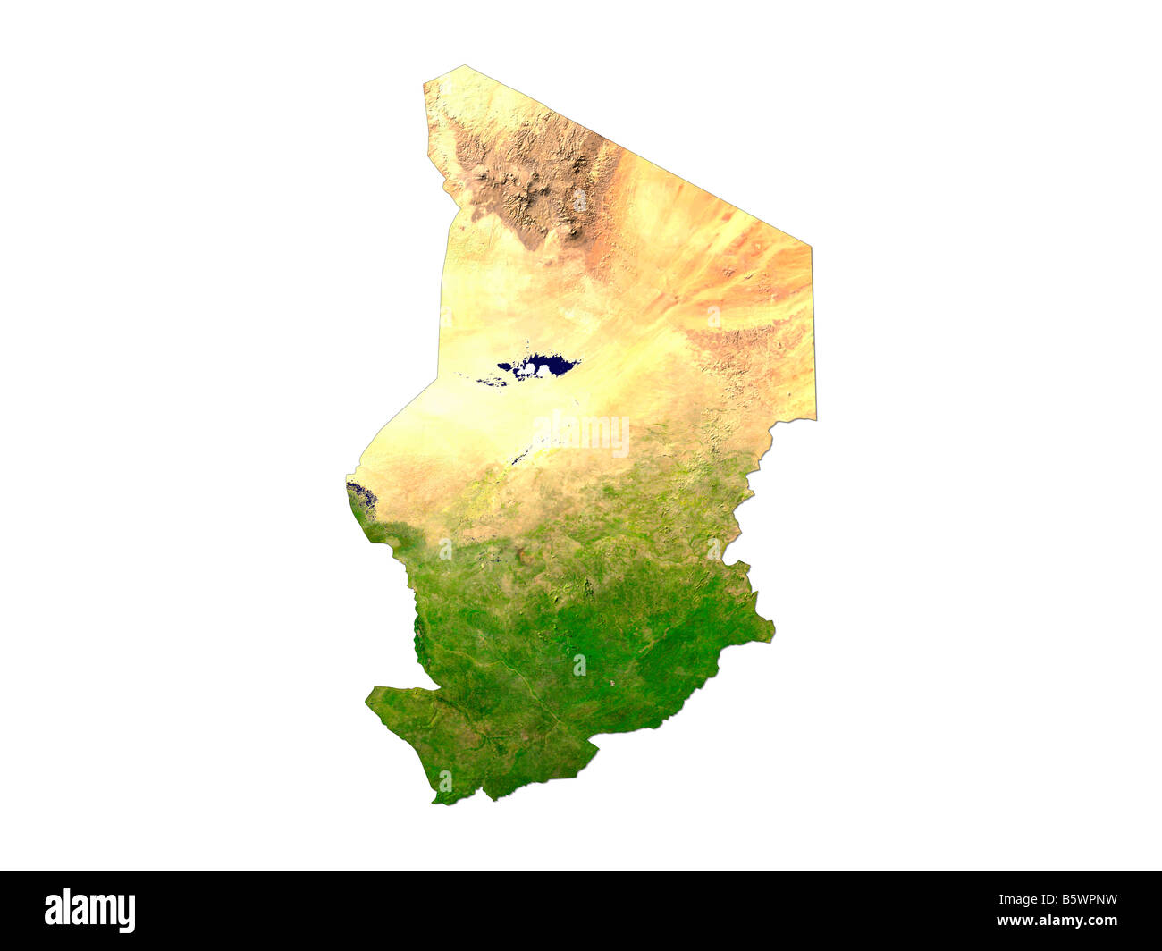 Satellite Image Of Chad Isolated On White Background Stock Photo - Alamy