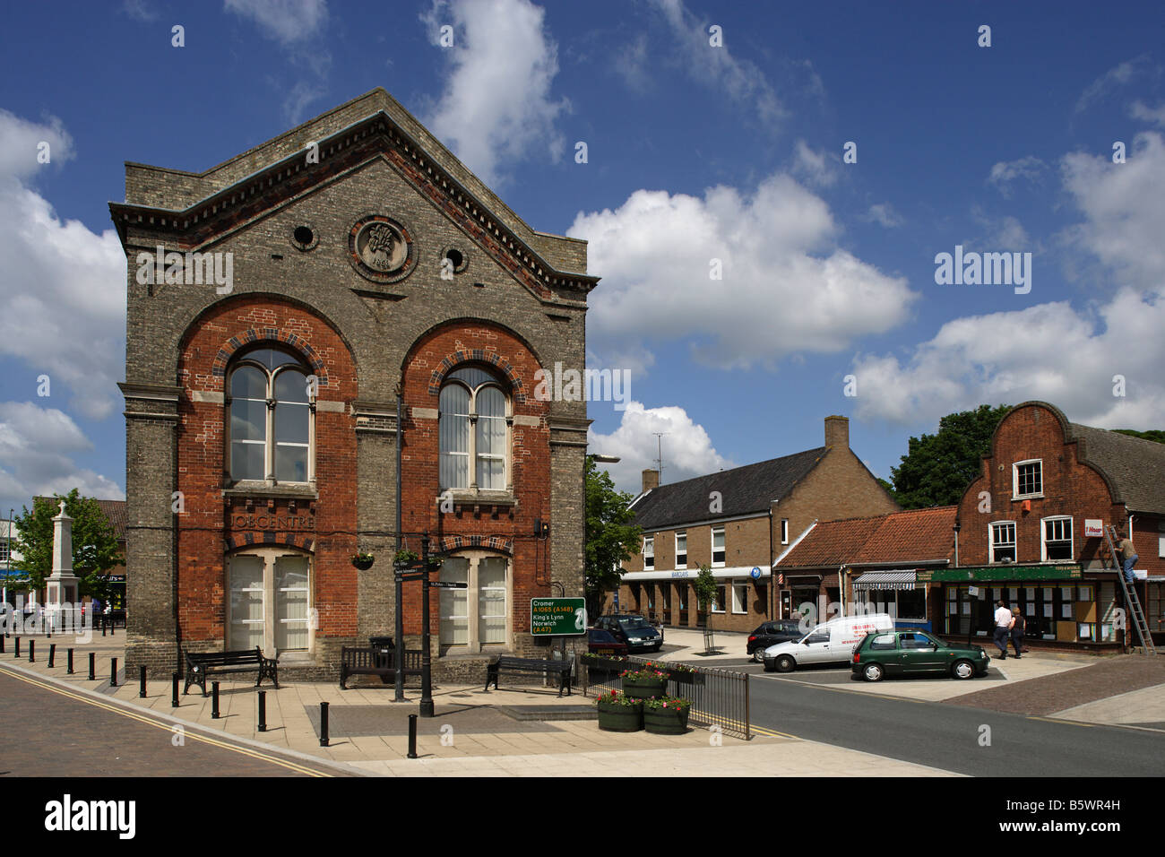 Swaffham Market Place Georgian buildings Norfolk UK Stock Photo - Alamy
