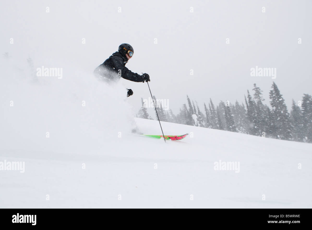 skiing backcountry powder in Whistler Stock Photo - Alamy