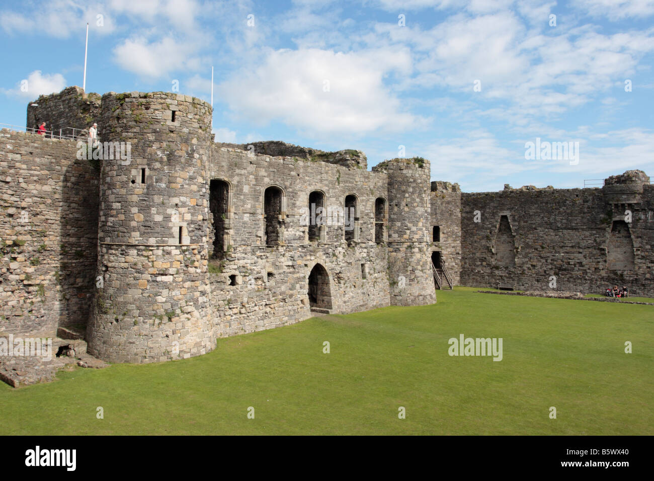 Beaumaris castle Anglesey View of the North gate on the inner wall ...