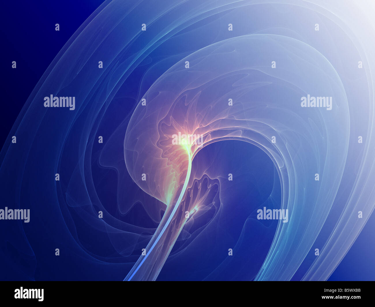 Abstract wallpaper illustration of wavy flowing energy and colors Stock ...