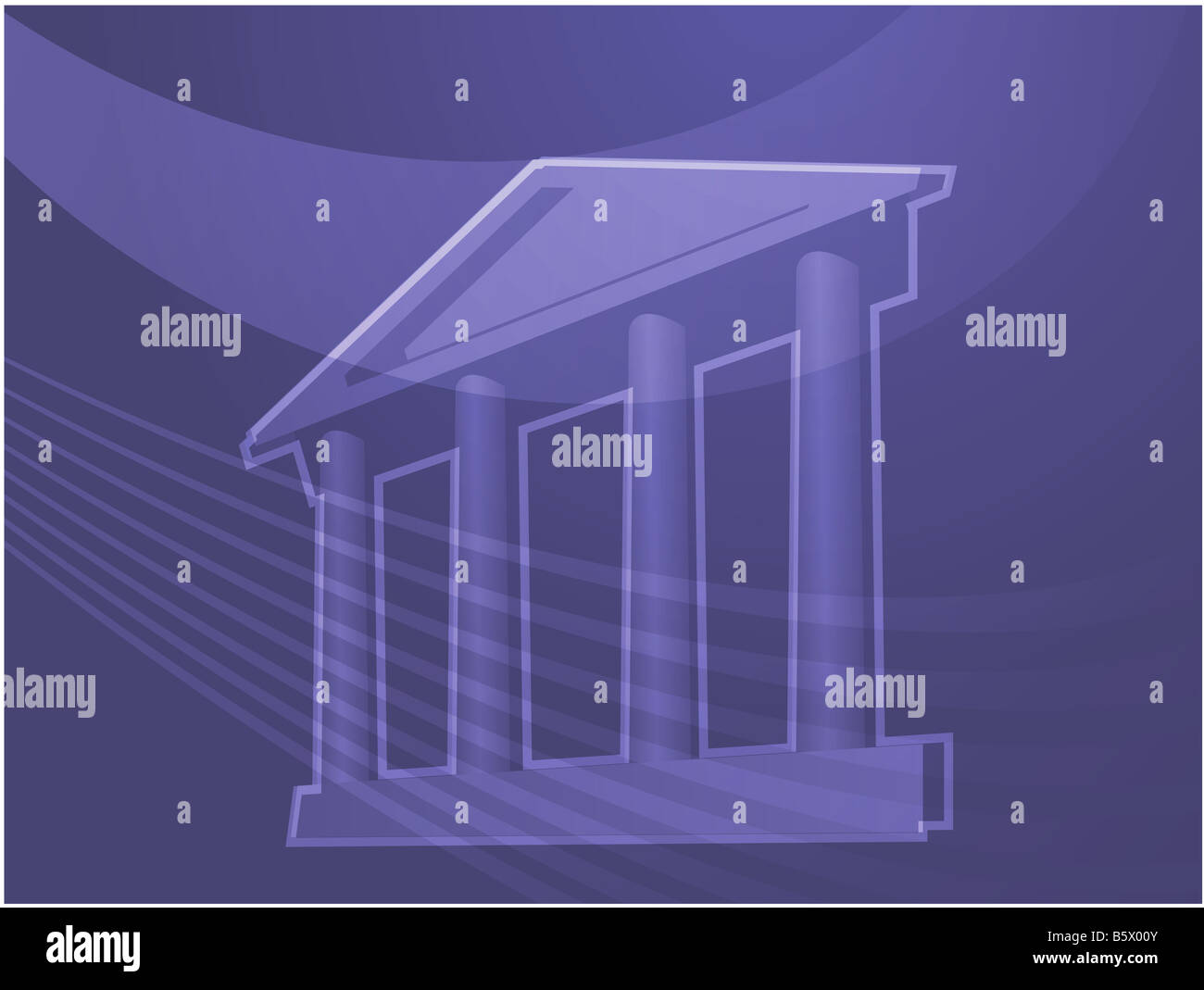 Illustration ofa grand building with pillars showing government finance ...