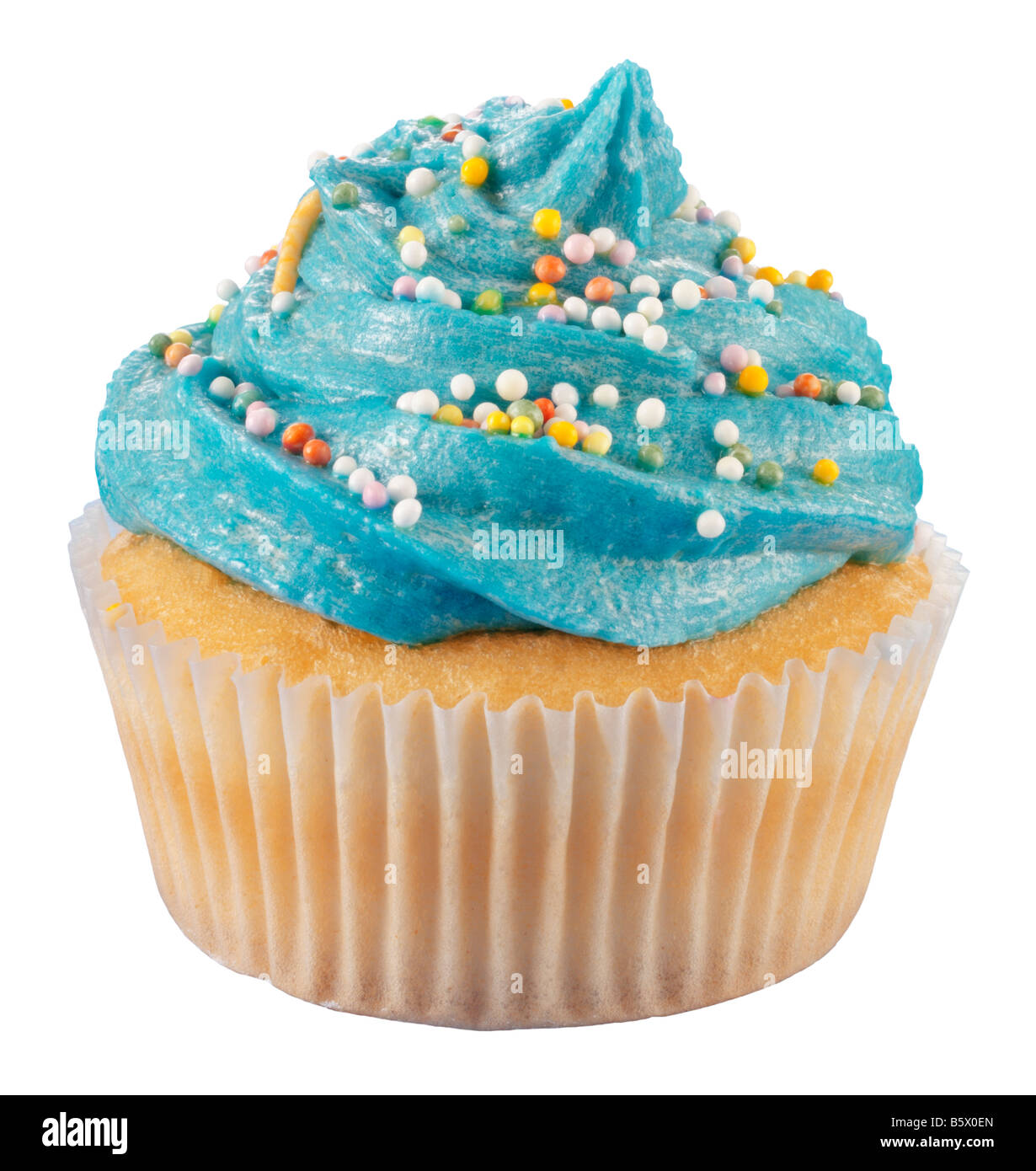 SINGLE BLUE CUPCAKE Stock Photo - Alamy