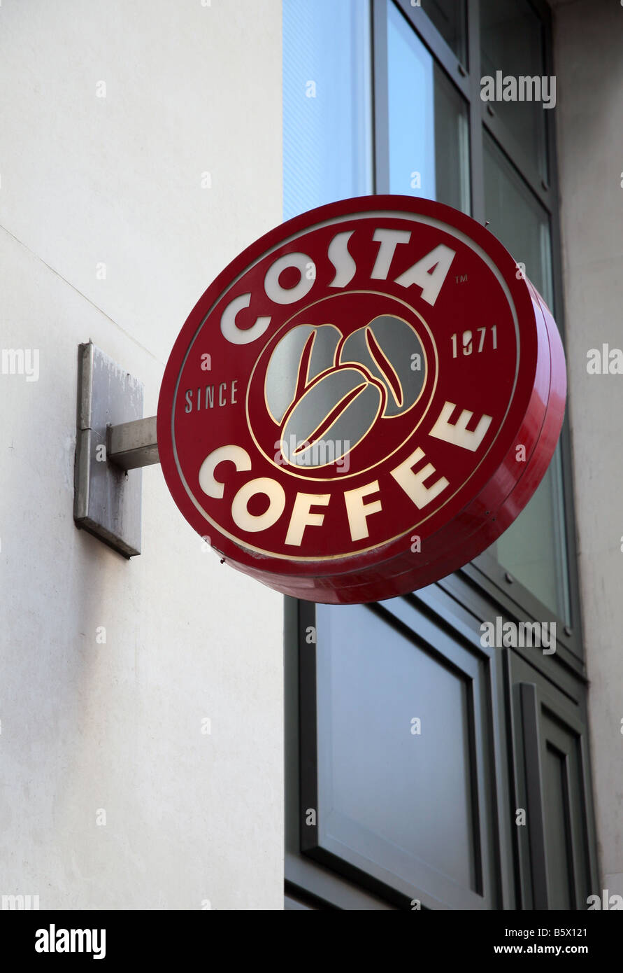 Sign on Costa coffee bar London Stock Photo - Alamy