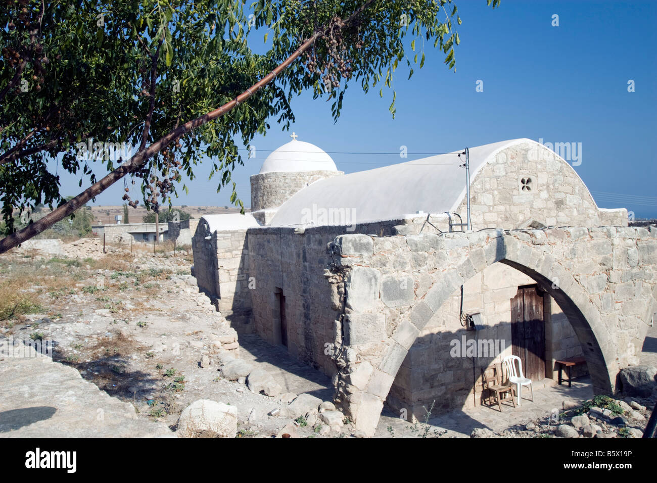 The Panagia Odigitria Church view, Kouklia,Cyprus Stock Photo - Alamy