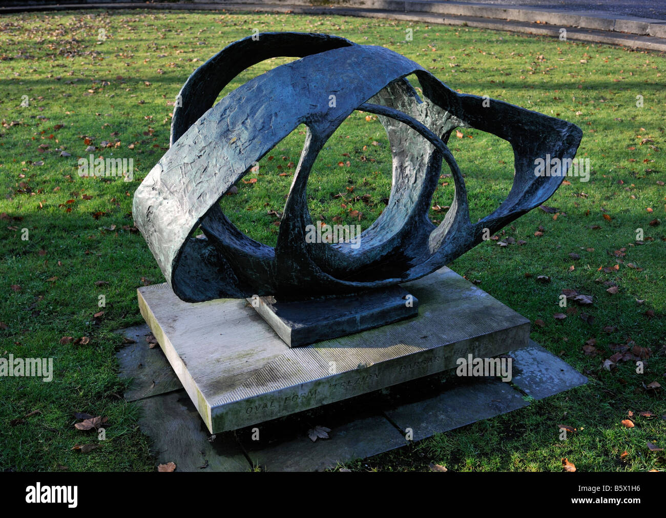 Oval Form, "Trezion", bronze sculpture by Barbara Hepworth. Abbot Hall ...
