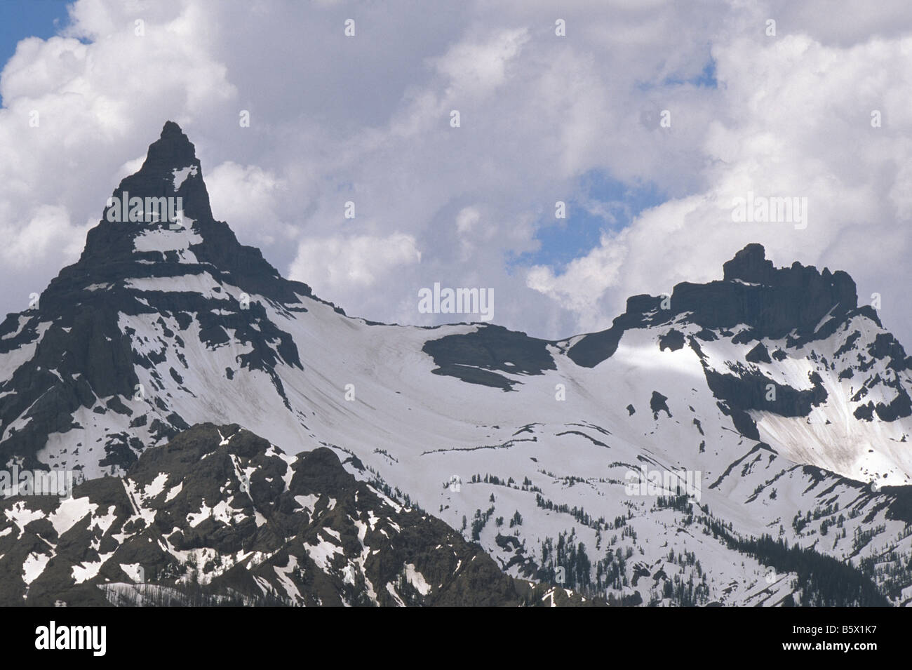 Pilot and Index peaks in the Absaroka Range mountains in Wyoming USA ...
