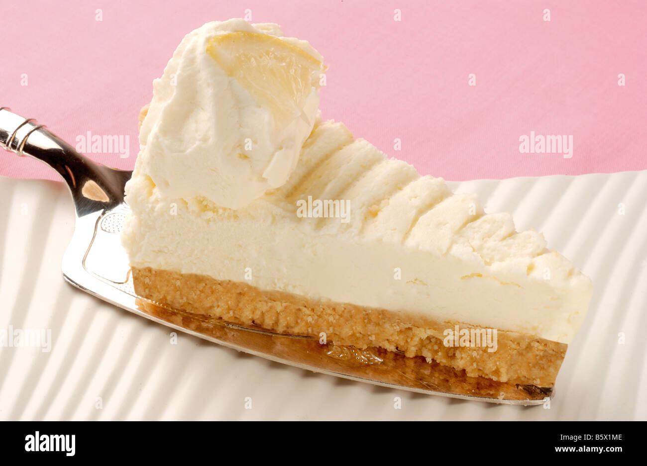 Lemon Cheescake Slice Stock Photo - Alamy