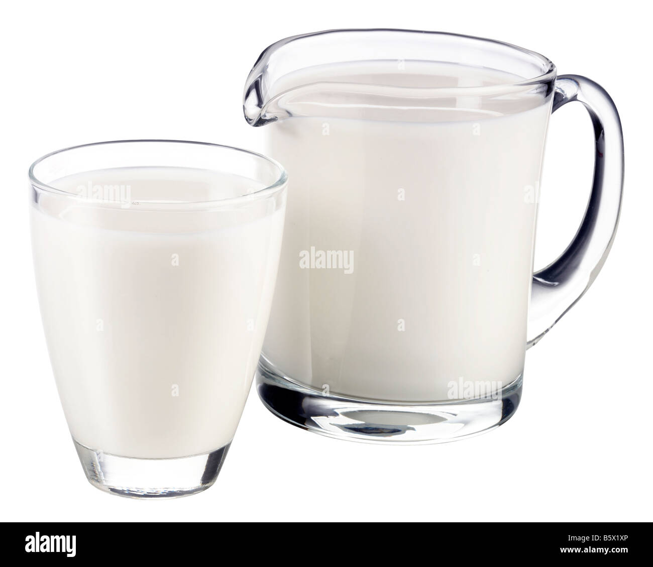 GLASS AND JUG OF FRESH MILK CUT OUT Stock Photo - Alamy