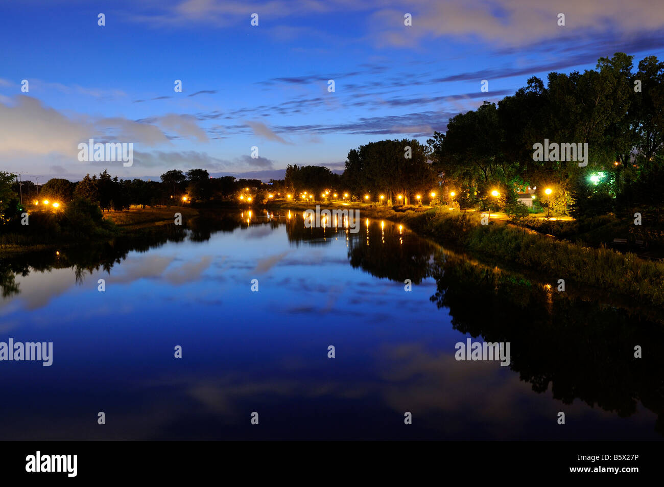 St Charles river by night Stock Photo - Alamy