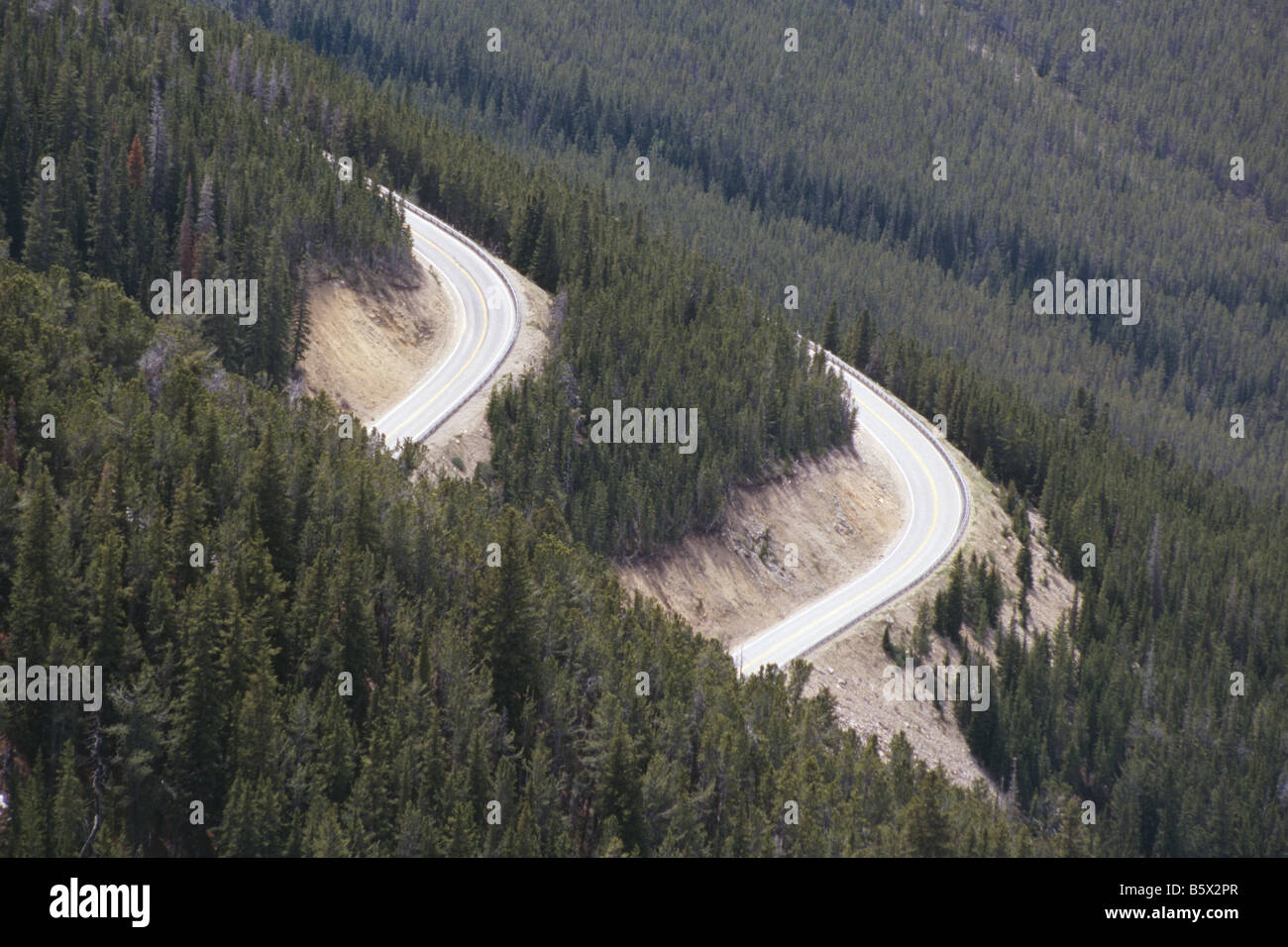 Switchback On Highway 212 As It Ascends Beartooth Pass Near Red Lodge