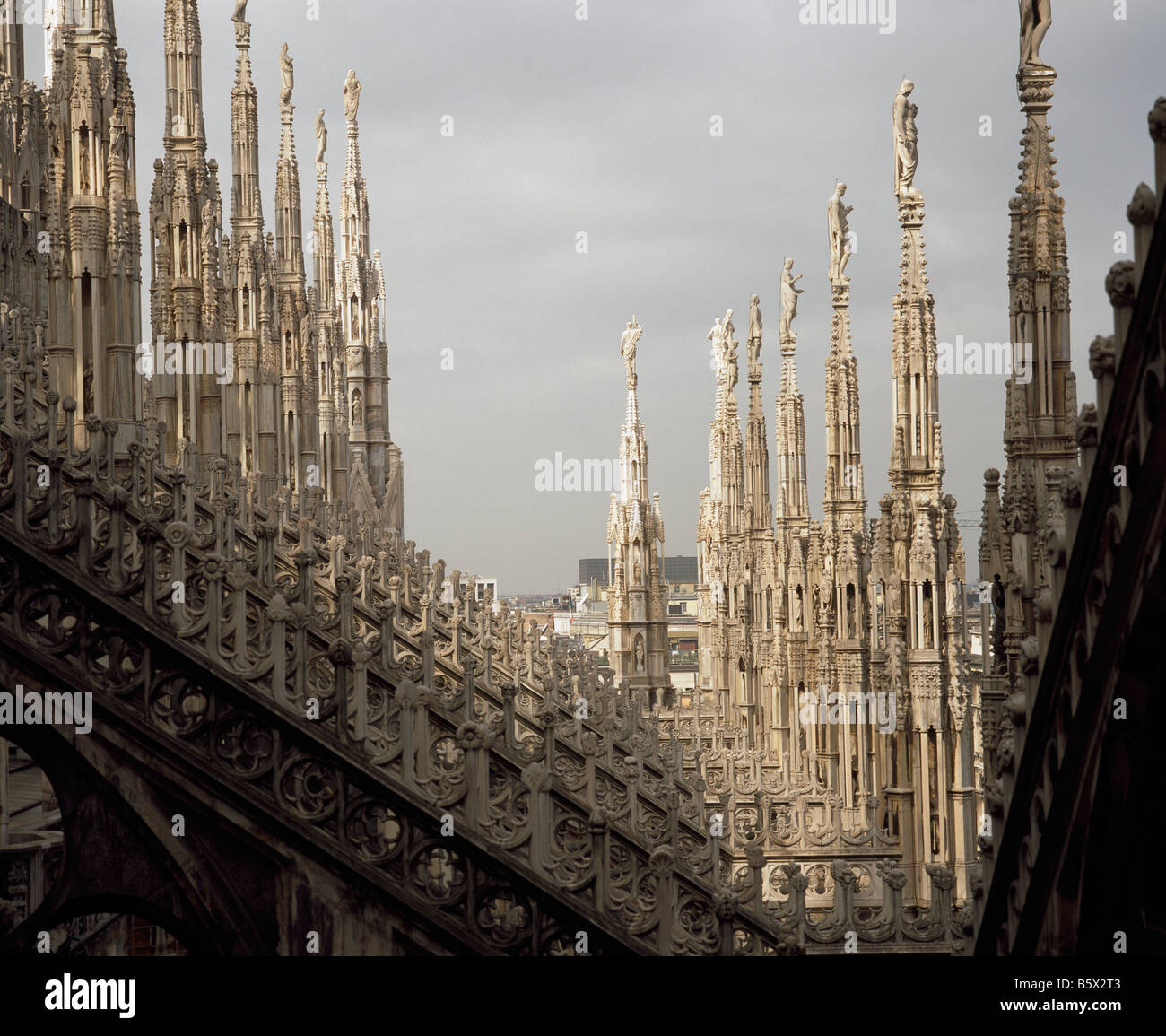 Milan Duomo Roof Pinnacles Stock Photo - Alamy