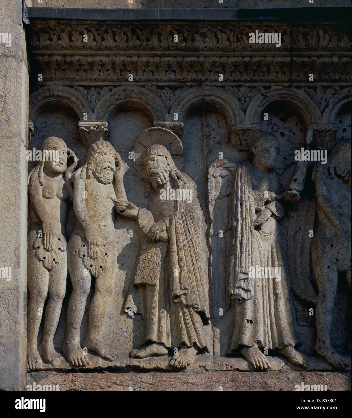 Italy: Modena: Duomo : Adam & Eve Expelled Stock Photo - Alamy Italy: Modena: Duomo : Adam & Eve Expelled Stock Photo - Alamy