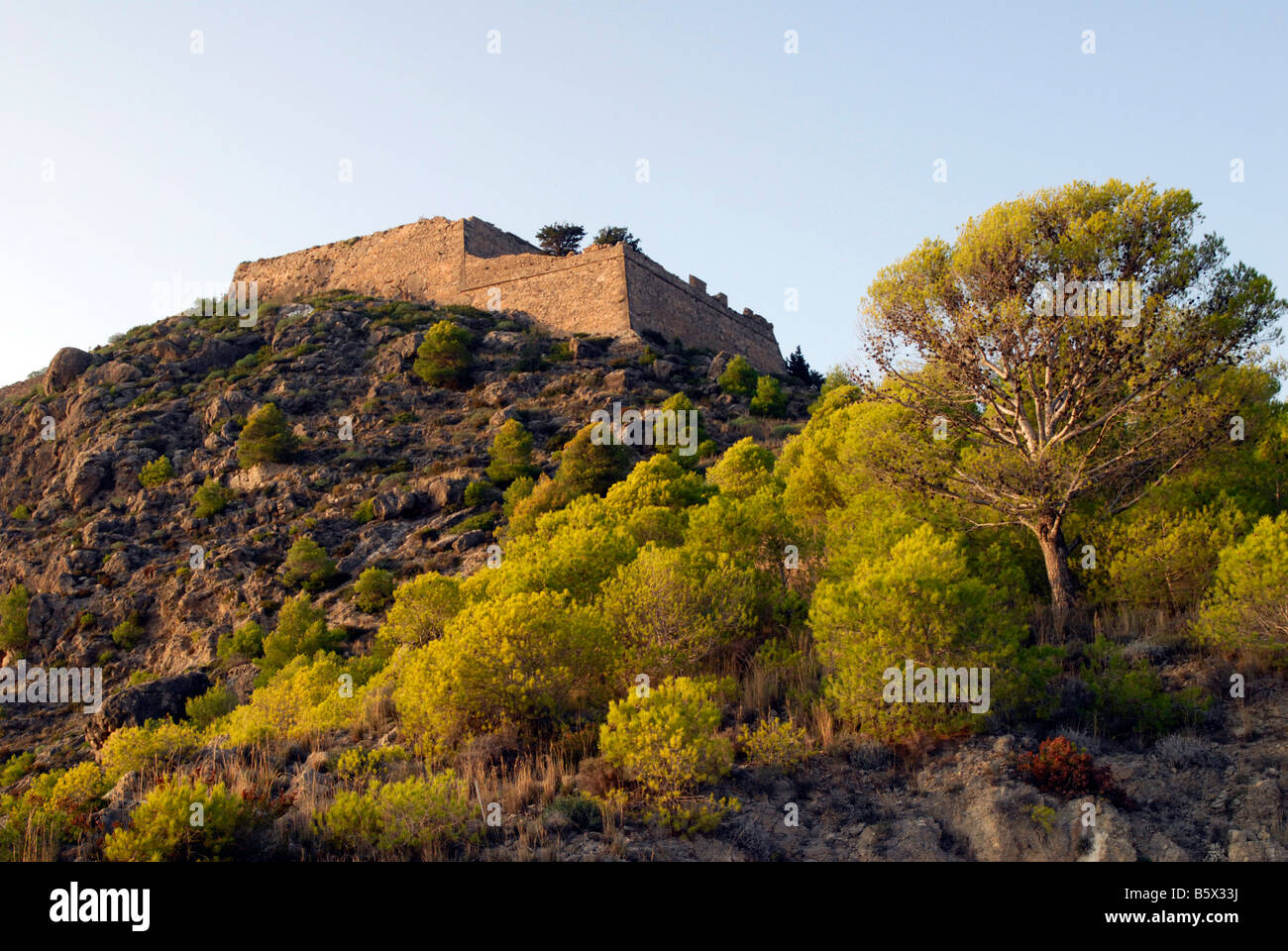 Fort built by the Venetians at Assos on the Greek Ionian Island of ...