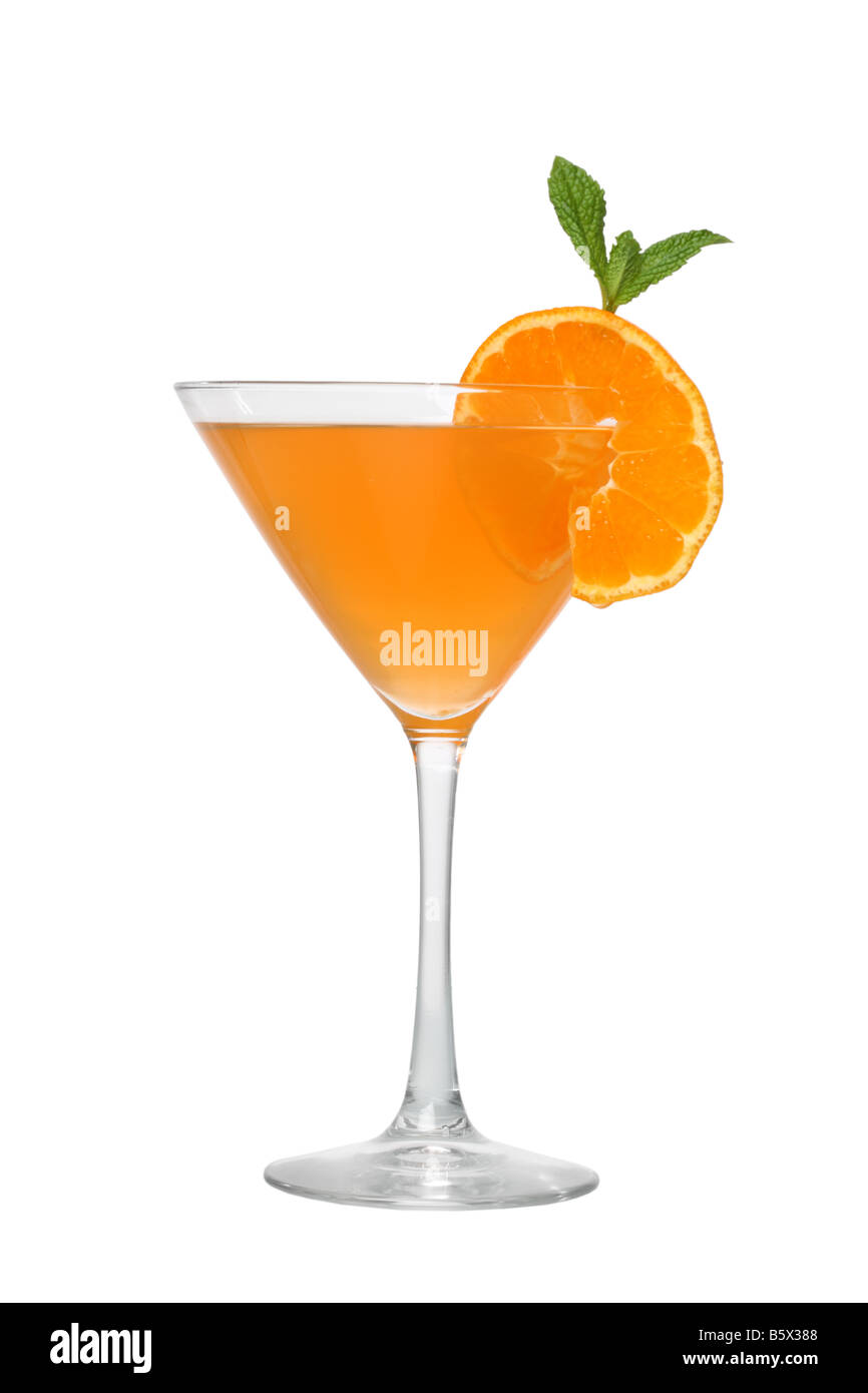 Orange cocktail cutout isolated on white background Stock Photo - Alamy