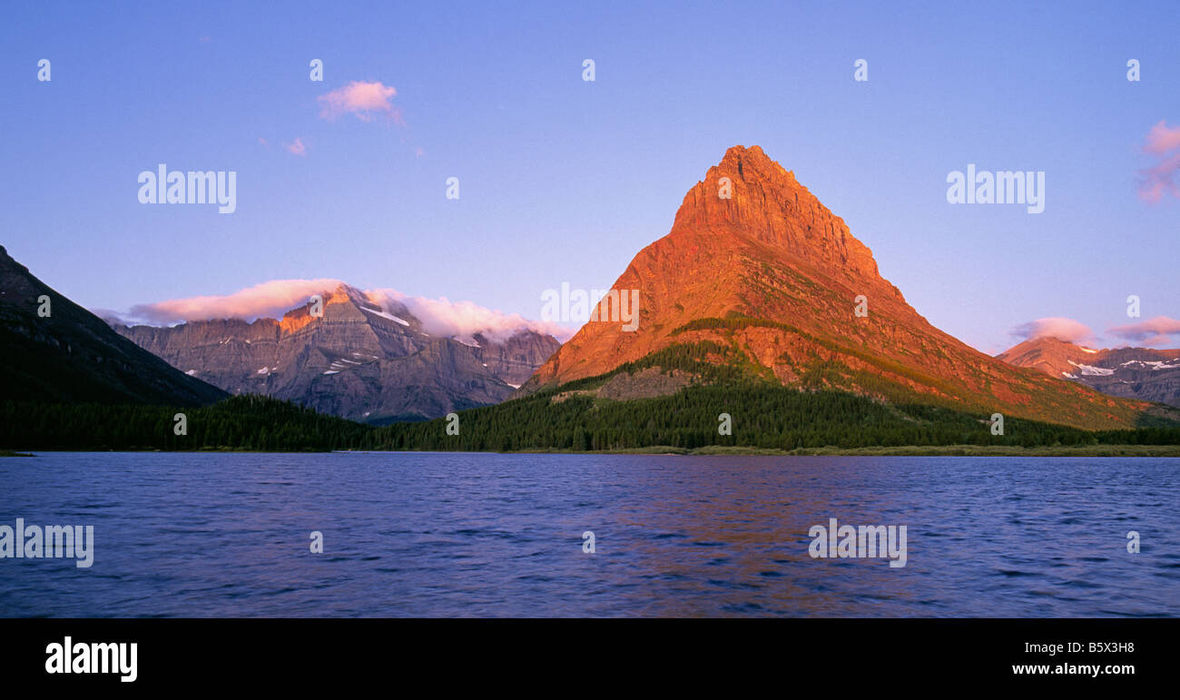 A view of Swiftcurrent Valley over Swiftcurrent Lake, Glacier National ...