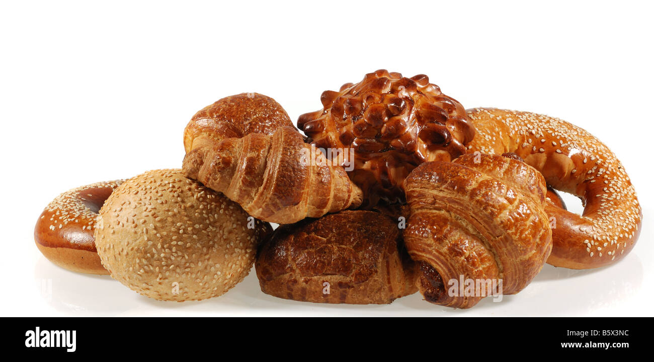 Flour products abundance Bakery products isolated on a white background ...