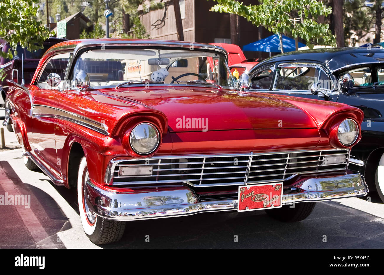 Red 1957 Ford coupe Stock Photo - Alamy